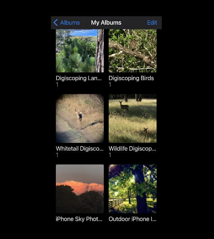 How and Why to Use iPhone Photo Albums with Digiscoping | Phone Skope